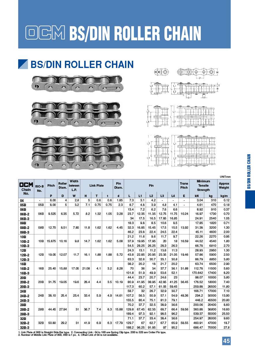 STANDARD ROLLER CHAIN